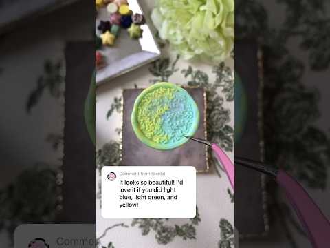 Light blue green yellow color palette wax seal #aesthetic #sealingwax #waxseal #diy #craft #art
