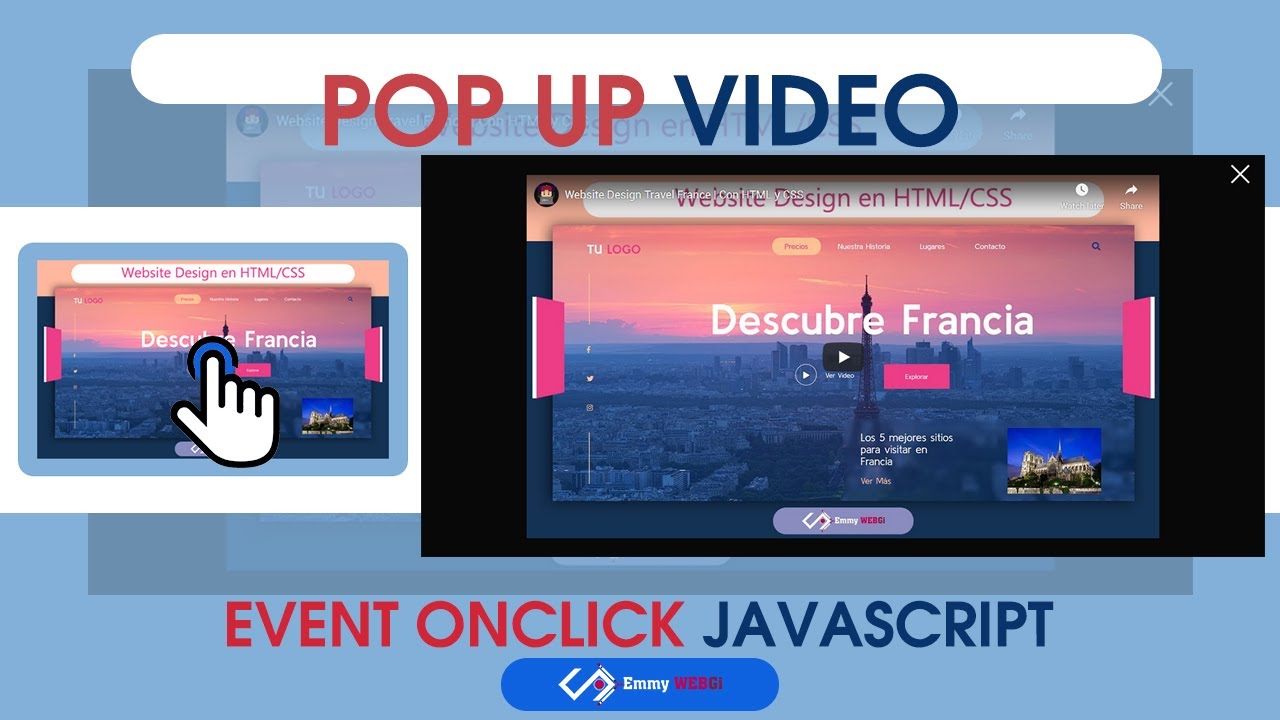 Popup - Ventana Modal  (Video Youtube) | Con HTML CSS y JAVASCRIPT