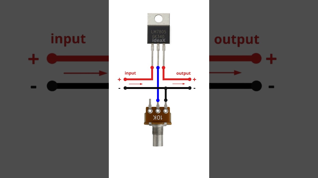 7805 Regulator Circuit | Step-Down to 5V ⚡ #electronics #diy #ideax