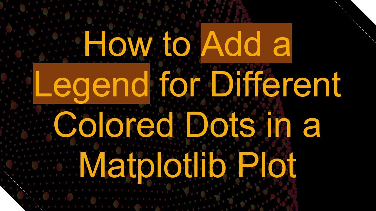 How to Add a Legend for Different Colored Dots in a Matplotlib Plot