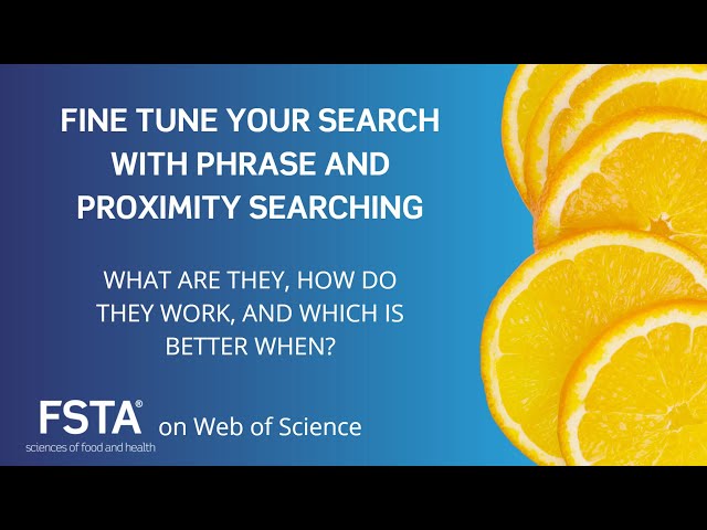 FSTA® Training Resources Web of Science | IFIS