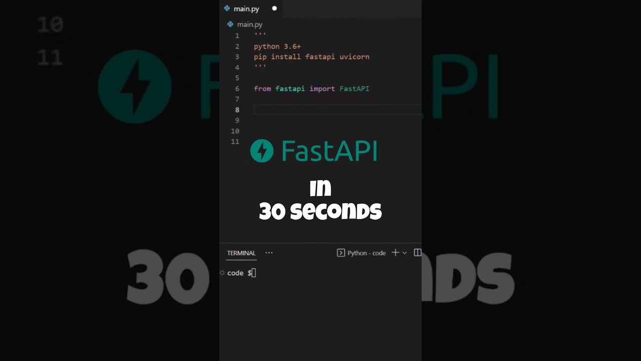 FastAPI in 30 seconds #python #programming #softwareengineer