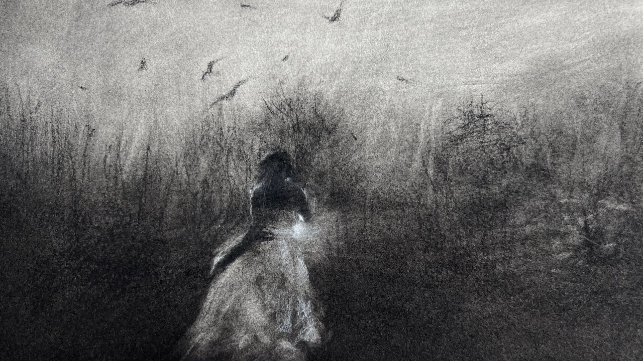 Atmospheric charcoal landscape drawing tutorial