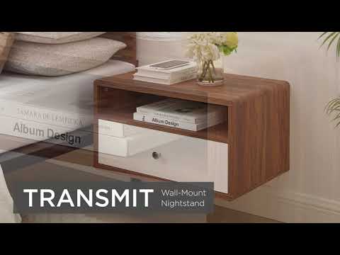 Transmit Mid-Century Modern Wall-Mount Wood Nightstand
