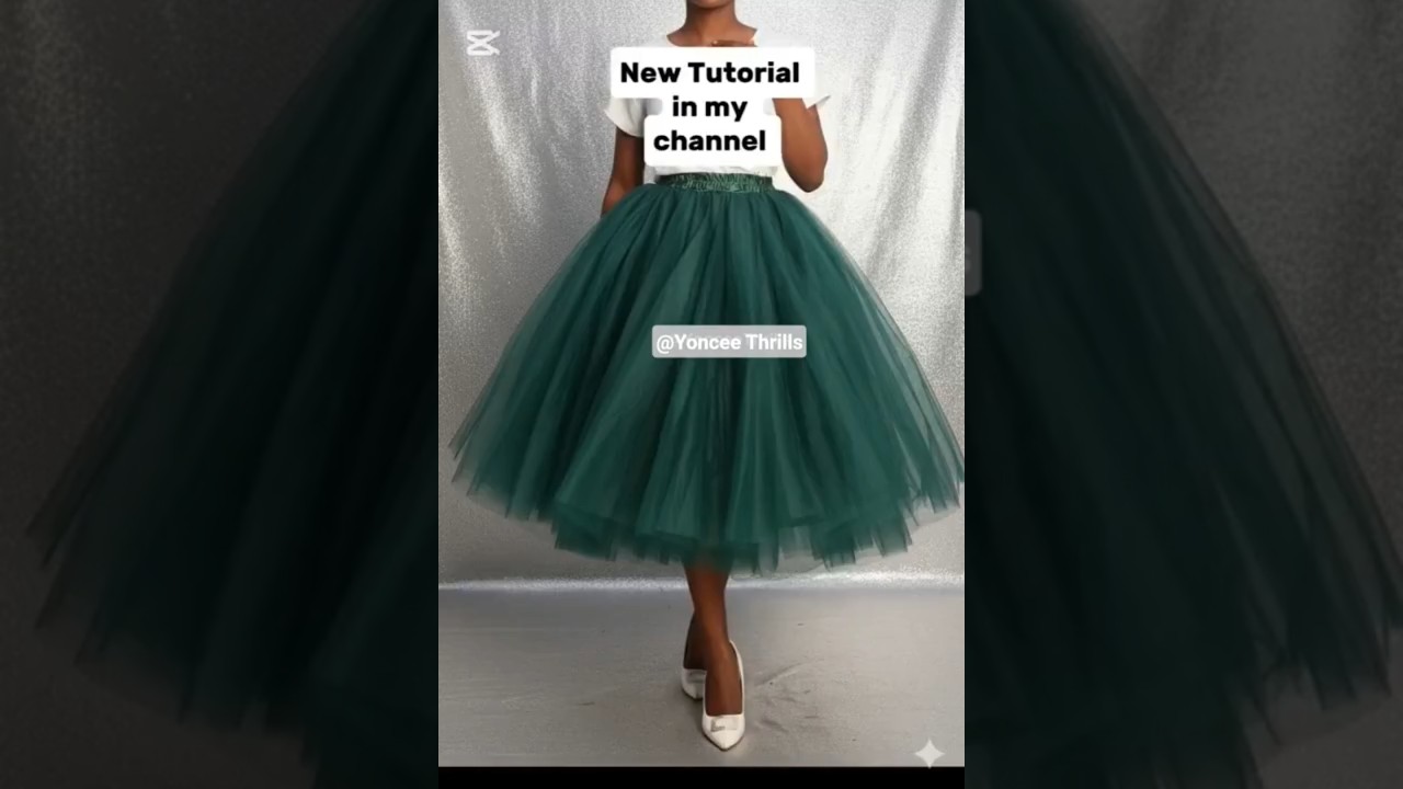 Tulle net Skirt tutorial dropped!  #tullnet #tulle #skirt #skirttutorial #youtubeshorts #youtuber