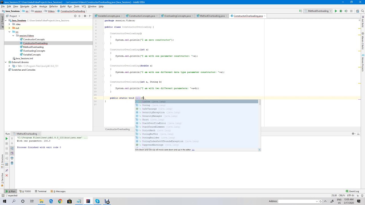 4. Core Java: Constructor Overloading Concepts
