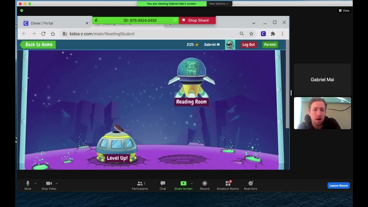 Logging into Level Up Reading!