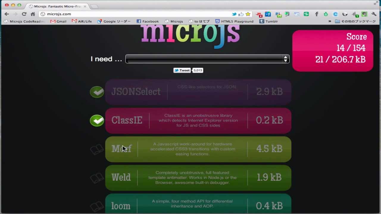 Microjs CodeReading Bookmarklet