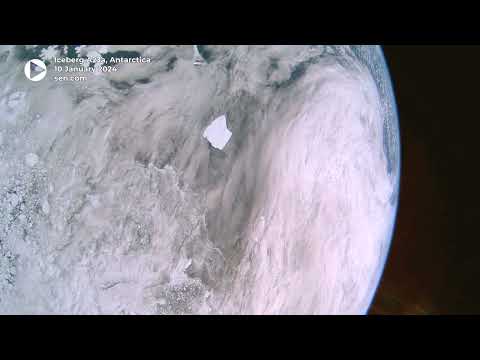 Iceberg a23a filmed from space in 4K | Earth From Space | Sen Satellite Video
