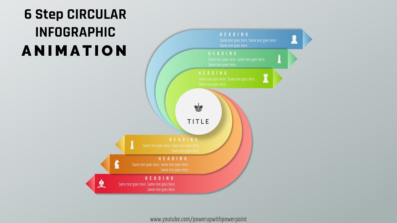 84.[PowerPoint] Create 6 Step CIRCULAR ARROW SHAPE Animation | PowerPoint Animated Templates