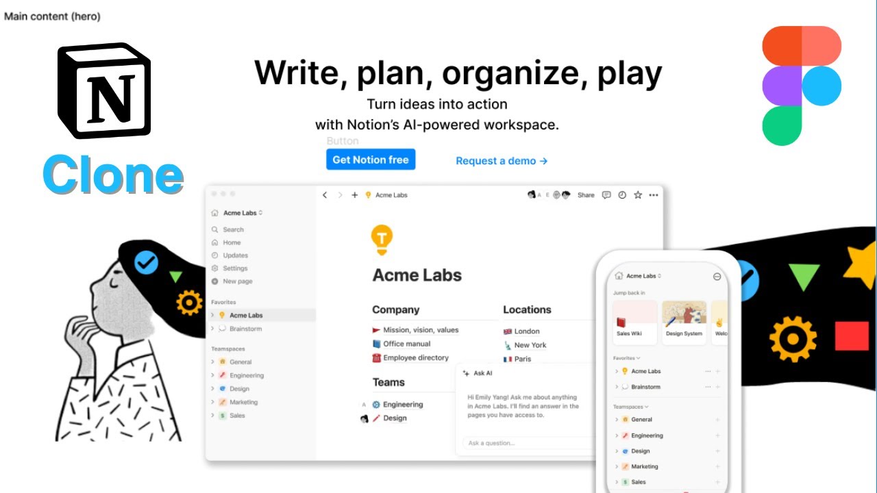 Learning FIGMA for Web Design | Notion Clone
