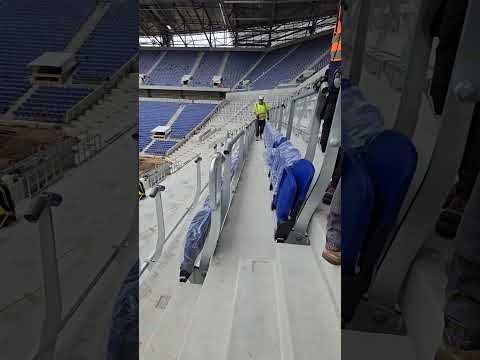 Rail seating installed at Everton's new stadium! 🏟️ #football #shorts #premierleague #stadium