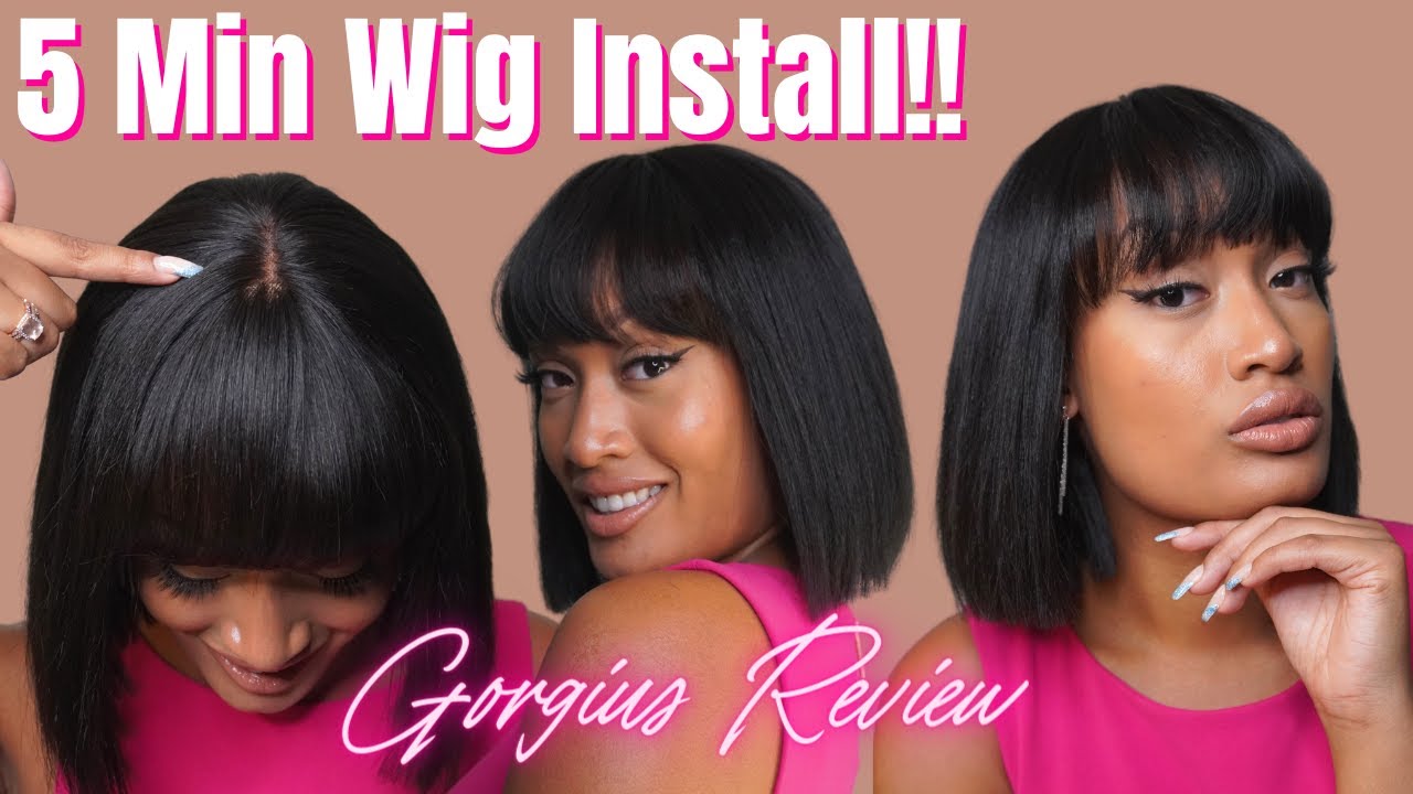 New True Scalp Upgrade! Quick & Easy Bang Bob WIg Install |Gorgius Wig Review