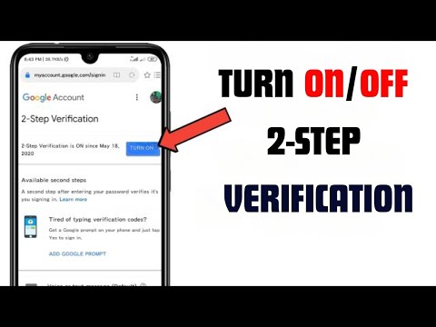 How To Turn On/Off 2 Step Verification | 2 Step Verification | 2024