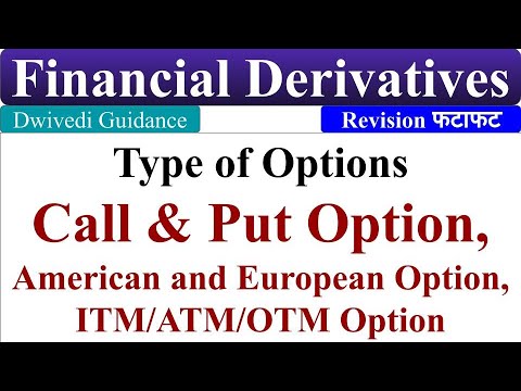 Call and Put Option, American option, European option, ITM, OTM, ATM Option Financial Derivatives
