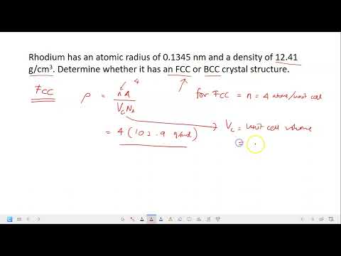 Example on Density Computation for Crystal Structure (unit cell)