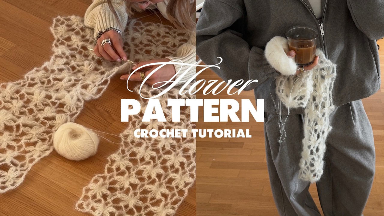 TUTORIAL | CROCHET FLOWER PATTERN by belina⭐️ mesh floral design chart