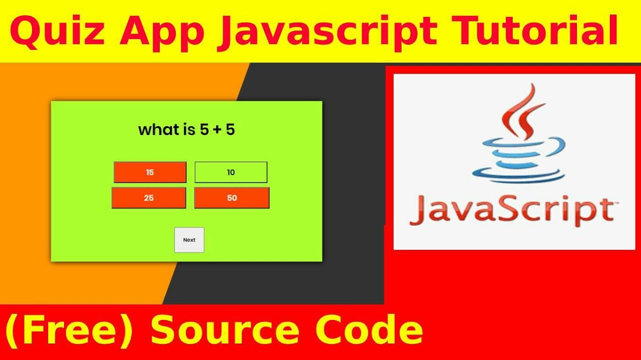 28th Javascript Project - Quiz App tutorial with source Code