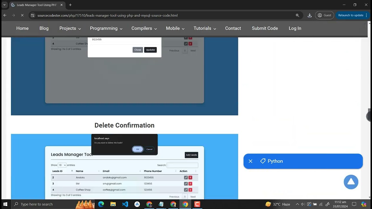 Leads Manager Tool Using PHP and MySQL with Source Code
