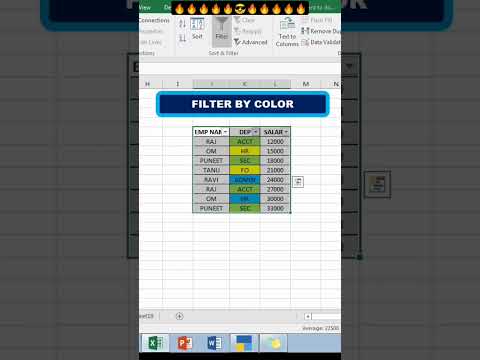 filter by color #excel #shorts #trending