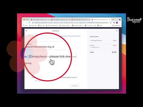 Step-by-step book an Eventbrite ticket with multiple questions