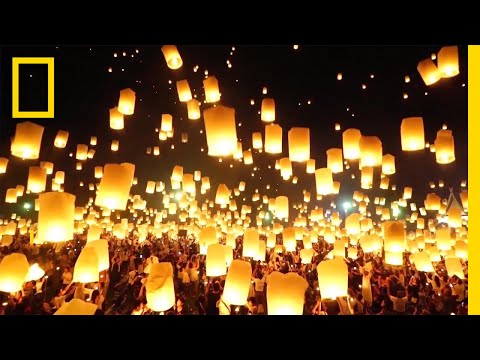 Watch as Lanterns Fill the Sky in Thailand | National Geographic