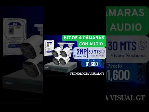 KIT DE 4 CÁMARAS CON AUDIO INSTALACIÓN GRATIS PARA LA CAPITAL Y MUNICIPIOS CERCANOS 🇬🇹