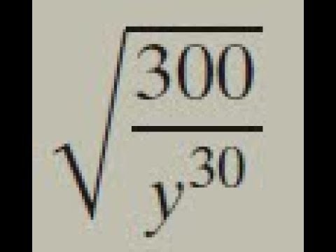 sqrt(300/y^30), square root of 300/y^30