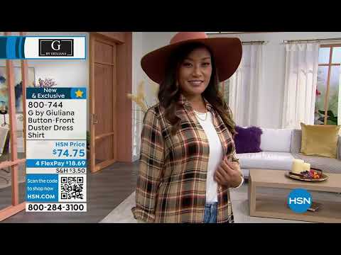G by Giuliana ButtonFront Duster Dress Shirt