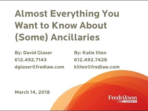 Almost Everything You Want to Know About Ancillaries