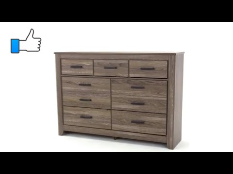 Ashley Furniture Signature Design - Zelen Dresser - 7 Drawer - Warm Gray
