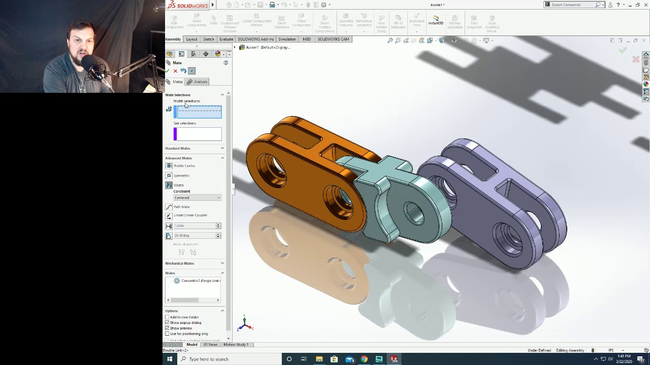 SolidWorks Basics Assembly Tutorial: Links assembly 3