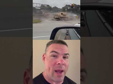 A Train Crashed into an 18-Wheeler Carrying an M109 Paladin Mobile Artillery Piece. #military #army
