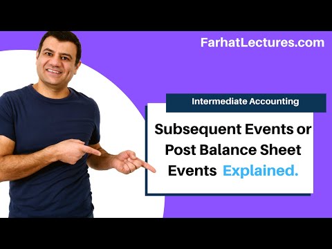 Subsequent Events Or Post Balance Sheet Events Explained.