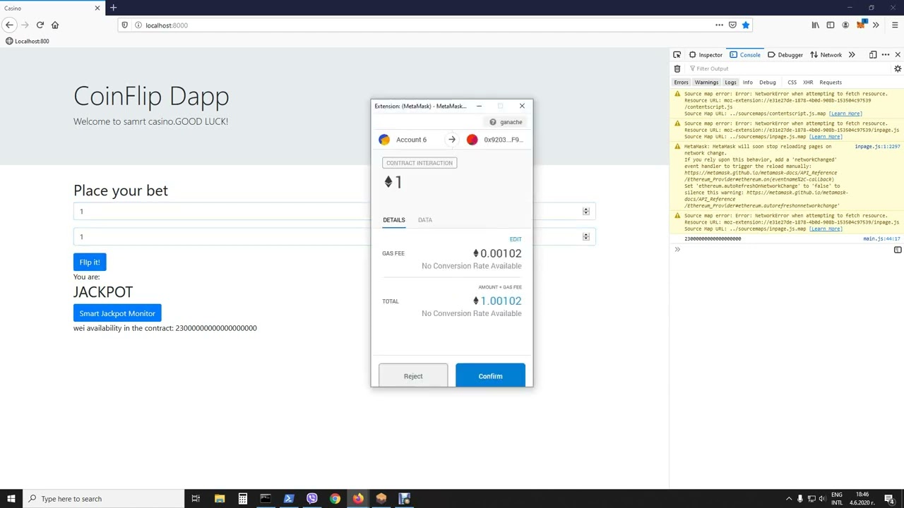 coinflip dapp solidity