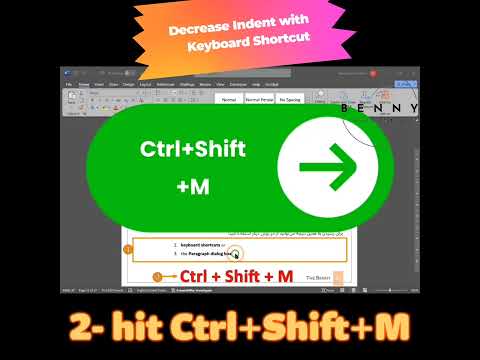 Decrease Indent with Keyboard Shortcut #wordtutorial #indent #keyboardshortcut
