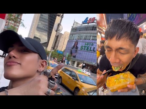 SB19 Stell in front of Acer LED Billboard in Taipei, Trying Taiwanese Street Food with W3