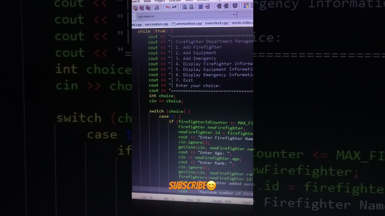 fire fighter panel IDE dev c++ #cppprogramming