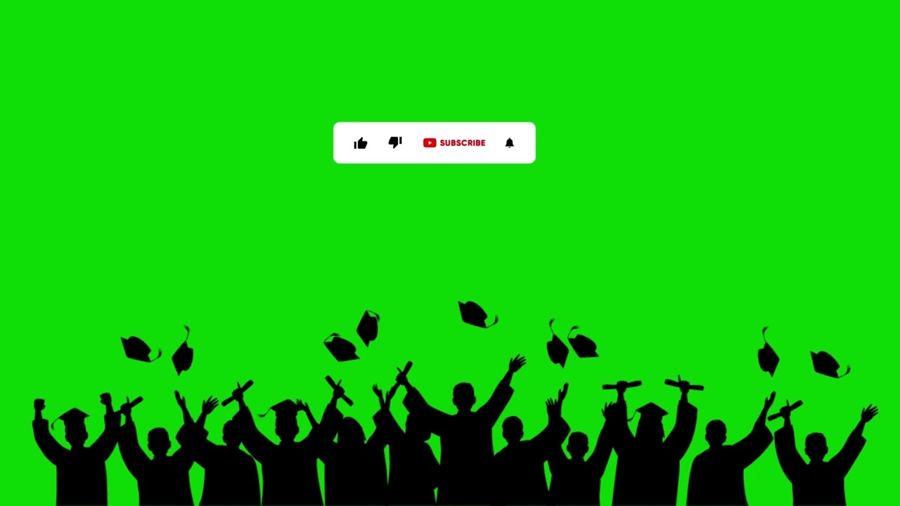 Graduation Silhouette Crowd Green Screen | Everything Green Screen