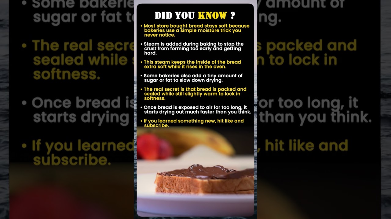 The Secret Bakeries Use to Keep Bread So Soft 😳🍞  #didyouknow  #kitchenhacks