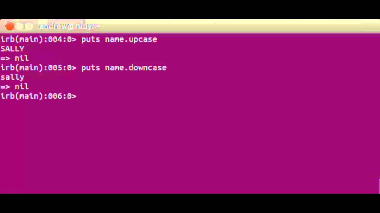 RUBY Using string METHODS