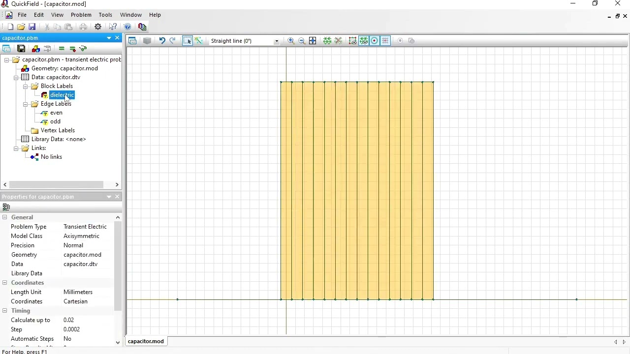 Losses in the nonlinear capacitor. Transient electric simulation with QuickField FEA software