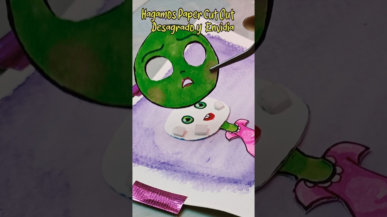 🟢I made #disgust and #envy in #papercutout #insideout2 #papercraft #crafts #fanart #cute