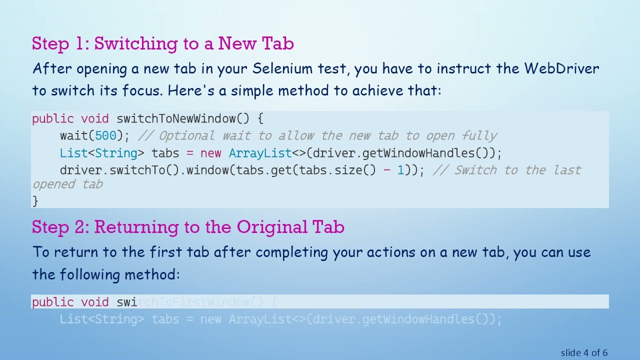 How to Handle Selenium Tests in Multiple Browser Tabs