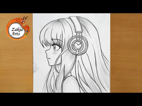 Easy anime drawing || how to draw anime girl easy step by step for beginners