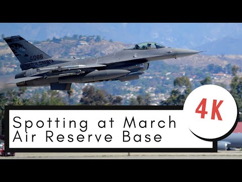 [4K] Plane Spotting at March Air Reserve Base | KC-135, F-16 and more!