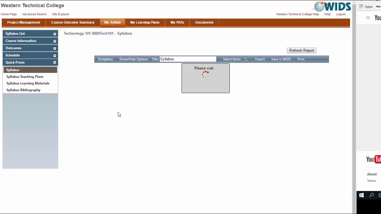 Export Your Syllabus  to create Word or pdf file