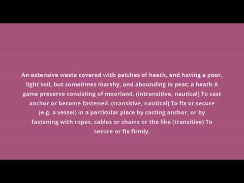what is the meaning of moor.