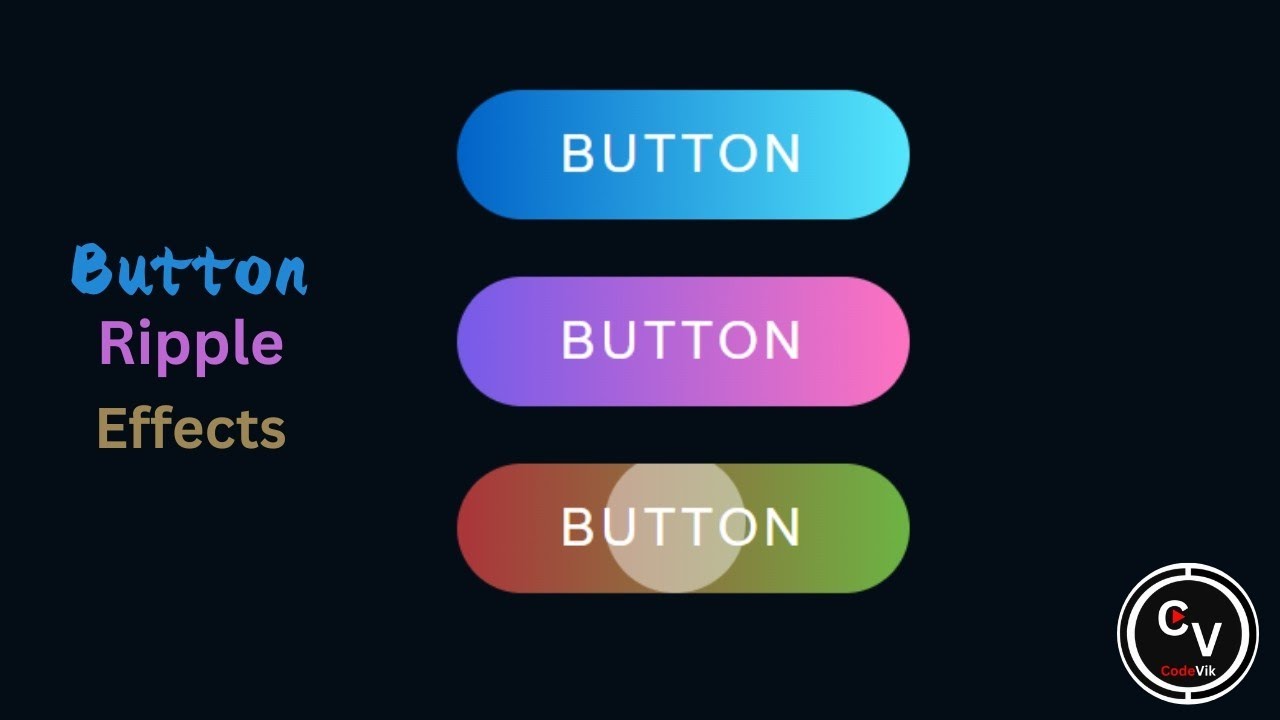 How to Create Ripple Effects Using Html Css & JavaScript | Button Ripple Effects in JavaScript |