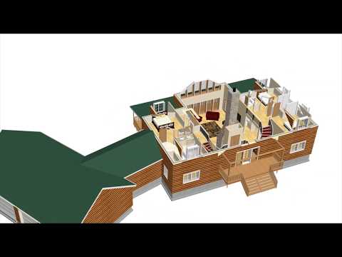 Split Open Foyer Log Sided ICF Home